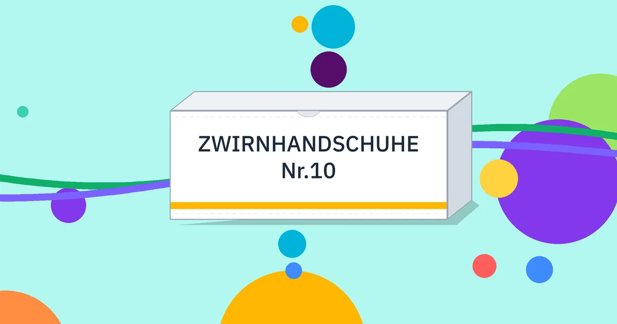 Symbolbild: Packung mit der Aufschrift ZWIRNHANDSCHUHE Nr.10 (PZN 04354568) – Verfügbarkeit und Bezug in Apotheken in Frankfurt am Main