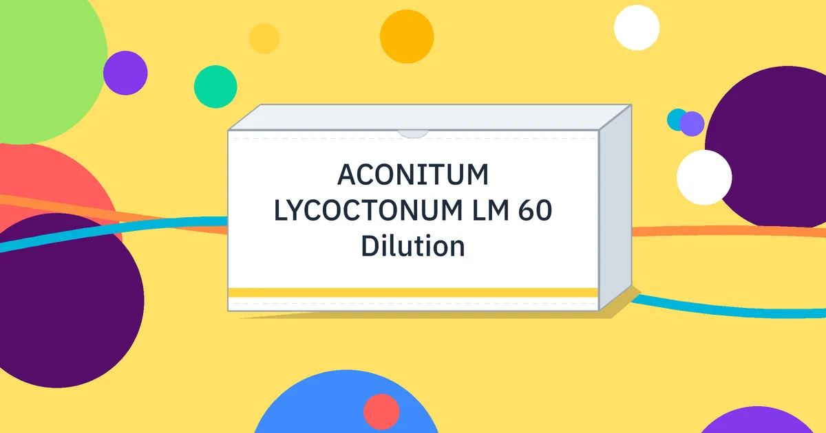 Symbolbild: Packung mit der Aufschrift ACONITUM LYCOCTONUM LM 60 Dilution (PZN 13292139) – Verfügbarkeit und Bezug in Apotheken in Frankfurt am Main