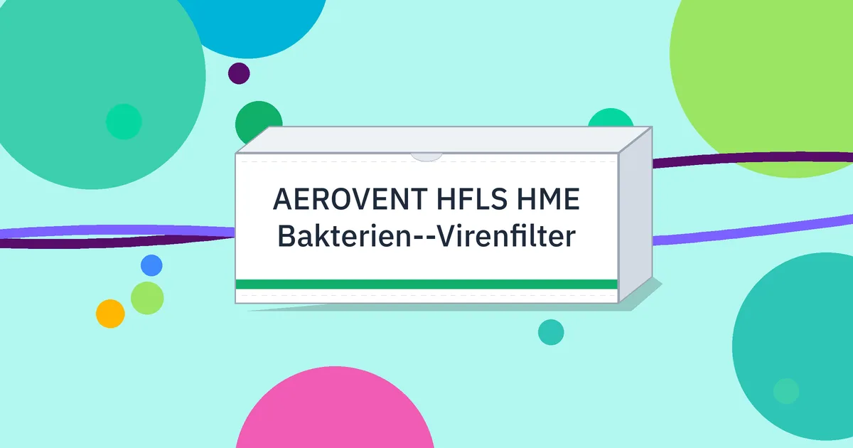 Symbolbild: Packung mit der Aufschrift AEROVENT HFLS HME Bakterien--Virenfilter (PZN 19627138) – Verfügbarkeit und Bezug in Apotheken in Frankfurt am Main