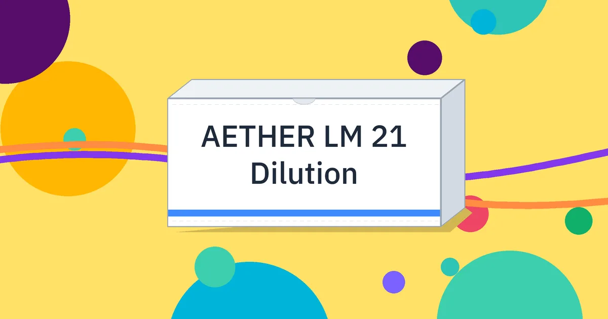 Symbolbild: Packung mit der Aufschrift AETHER LM 21 Dilution (PZN 13300347) – Verfügbarkeit und Bezug in Apotheken in Frankfurt am Main