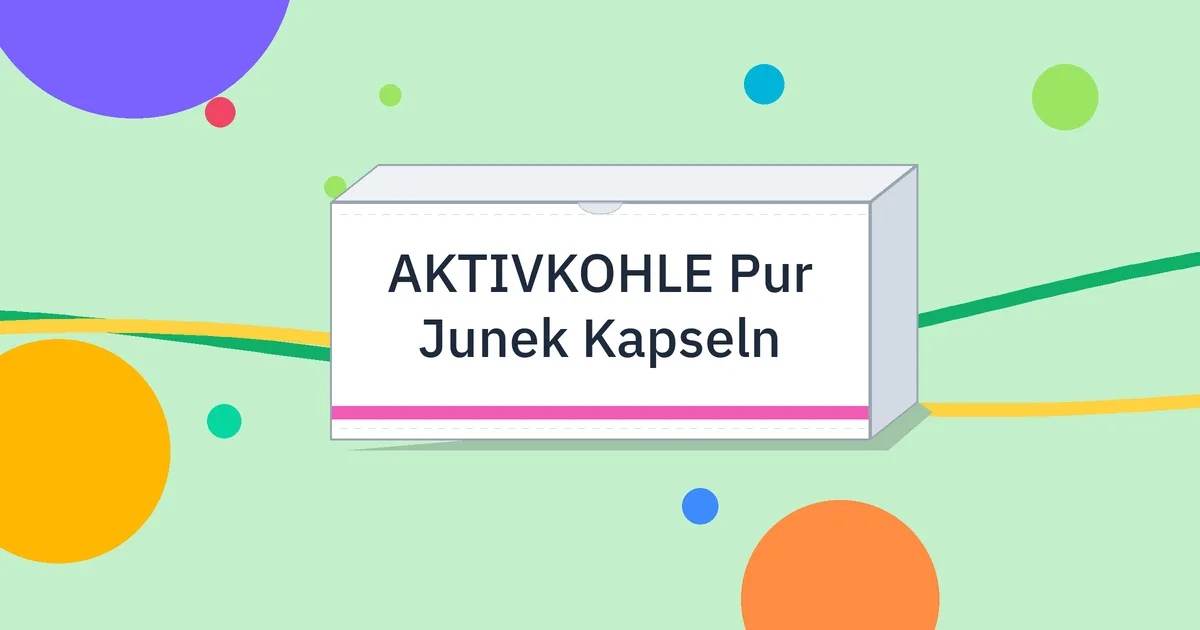 Symbolbild: Packung mit der Aufschrift AKTIVKOHLE Pur Junek Kapseln (PZN 16571928) – Verfügbarkeit und Bezug in Apotheken in Frankfurt am Main