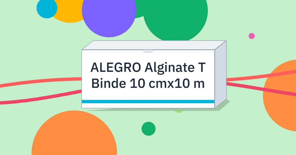 Symbolbild: Packung mit der Aufschrift ALEGRO Alginate T Binde 10 cmx10 m (PZN 01918220) – Verfügbarkeit und Bezug in Apotheken in Frankfurt am Main