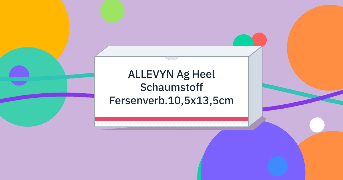 Symbolbild: Packung mit der Aufschrift ALLEVYN Ag Heel Schaumstoff Fersenverb.10,5x13,5cm (PZN 11853697) – Verfügbarkeit und Bezug in Apotheken in Frankfurt am Main