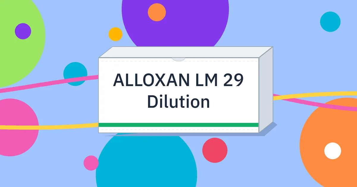 Symbolbild: Packung mit der Aufschrift ALLOXAN LM 29 Dilution (PZN 13312221) – Verfügbarkeit und Bezug in Apotheken in Frankfurt am Main