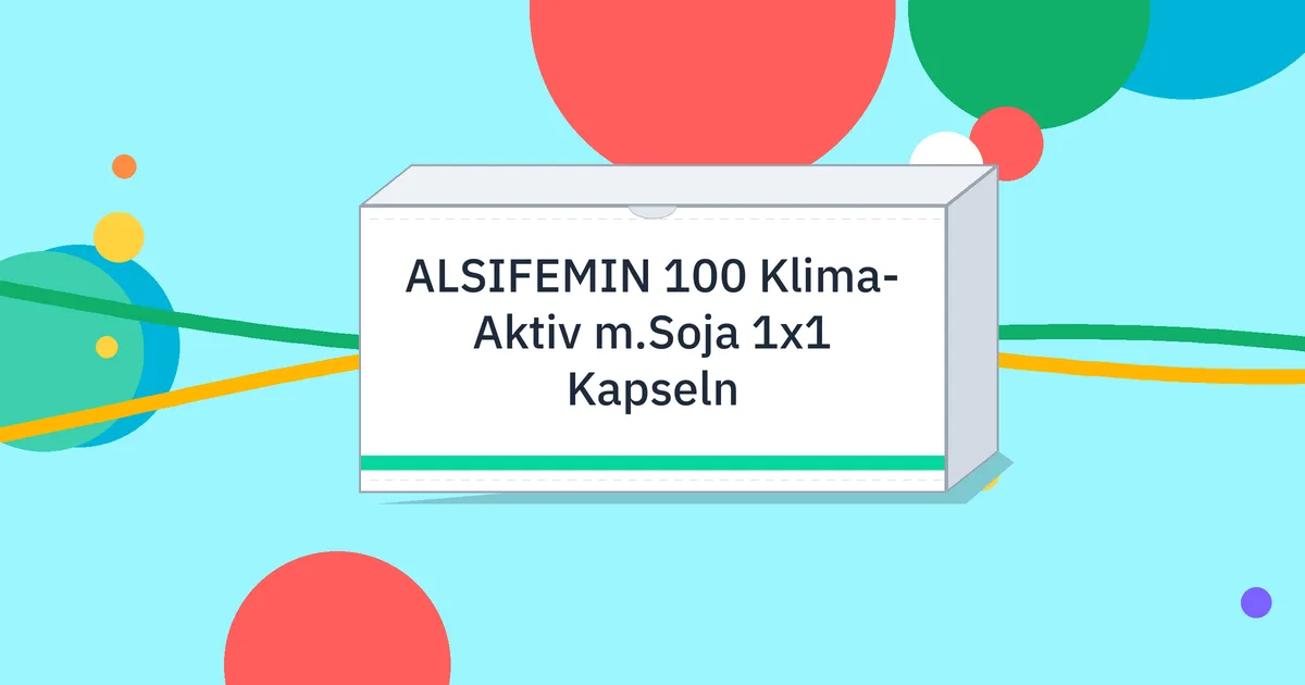 Symbolbild: Packung mit der Aufschrift ALSIFEMIN 100 Klima-Aktiv m.Soja 1x1 Kapseln (PZN 01927650) – Verfügbarkeit und Bezug in Apotheken in Frankfurt am Main