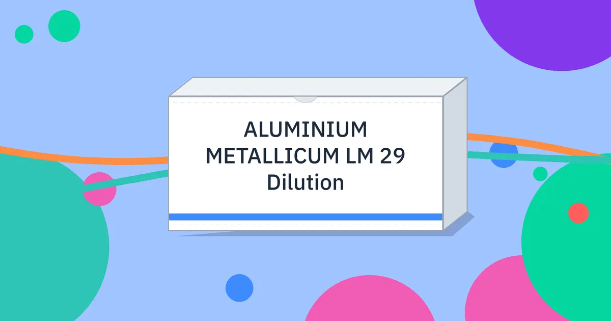 Symbolbild: Packung mit der Aufschrift ALUMINIUM METALLICUM LM 29 Dilution (PZN 12759575) – Verfügbarkeit und Bezug in Apotheken in Frankfurt am Main