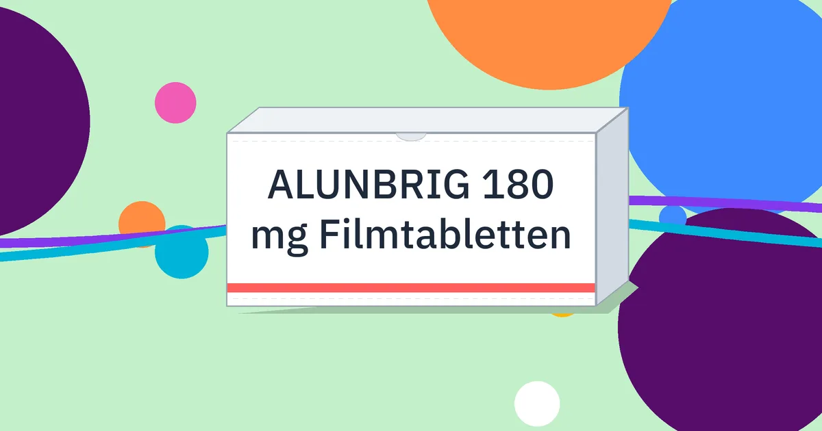 Symbolbild: Packung mit der Aufschrift ALUNBRIG 180 mg Filmtabletten (PZN 18110114) – Verfügbarkeit und Bezug in Apotheken in Frankfurt am Main