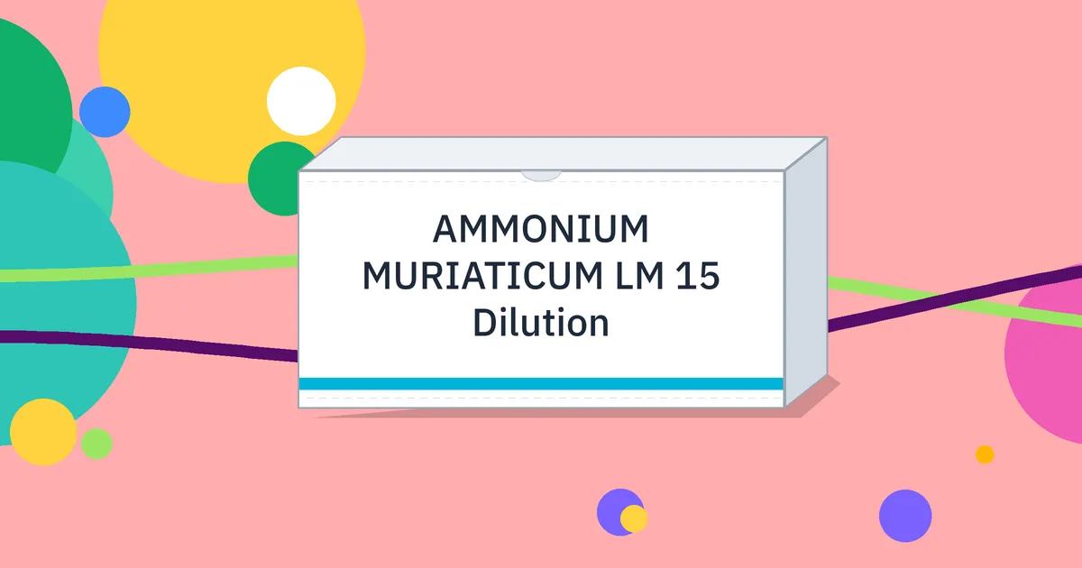 Symbolbild: Packung mit der Aufschrift AMMONIUM MURIATICUM LM 15 Dilution (PZN 12761106) – Verfügbarkeit und Bezug in Apotheken in Frankfurt am Main