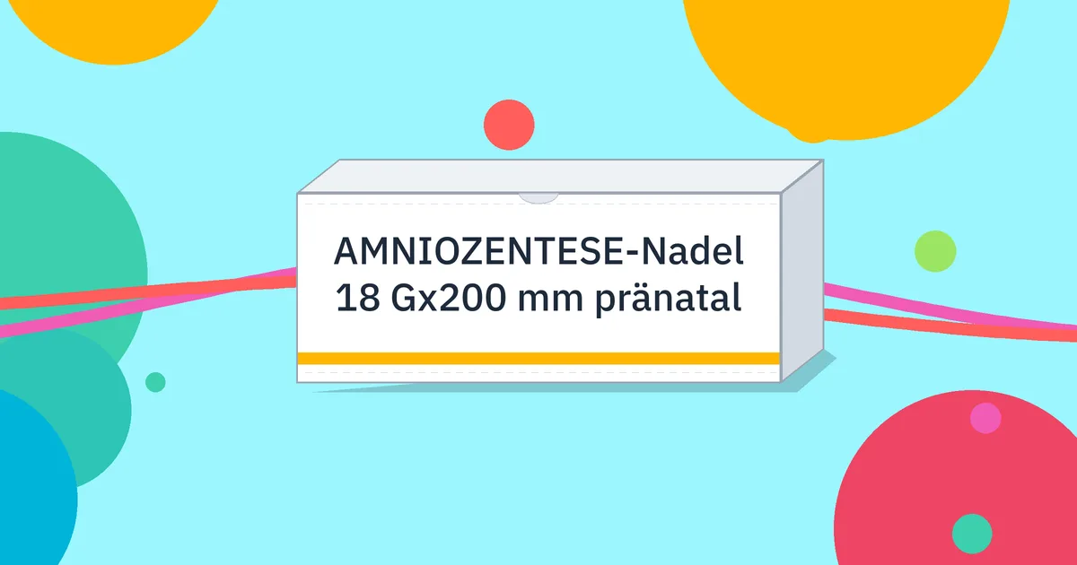 Symbolbild: Packung mit der Aufschrift AMNIOZENTESE-Nadel 18 Gx200 mm pränatal (PZN 17926807) – Verfügbarkeit und Bezug in Apotheken in Frankfurt am Main