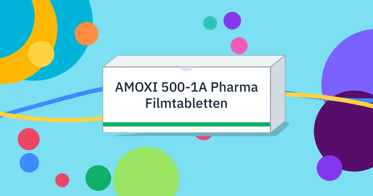 Symbolbild: Packung mit der Aufschrift AMOXI 500-1A Pharma Filmtabletten (PZN 03410916) – Verfügbarkeit und Bezug in Apotheken in Frankfurt am Main