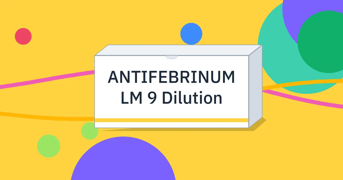 Symbolbild: Packung mit der Aufschrift ANTIFEBRINUM LM 9 Dilution (PZN 13371666) – Verfügbarkeit und Bezug in Apotheken in Frankfurt am Main