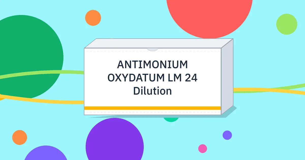 Symbolbild: Packung mit der Aufschrift ANTIMONIUM OXYDATUM LM 24 Dilution (PZN 13374682) – Verfügbarkeit und Bezug in Apotheken in Frankfurt am Main