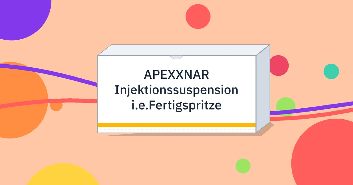 Symbolbild: Packung mit der Aufschrift APEXXNAR Injektionssuspension i.e.Fertigspritze (PZN 18458610) – Verfügbarkeit und Bezug in Apotheken in Frankfurt am Main