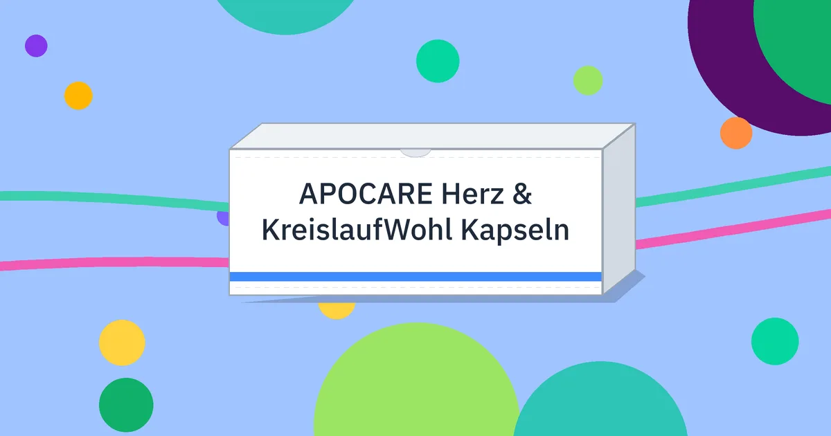 Symbolbild: Packung mit der Aufschrift APOCARE Herz & KreislaufWohl Kapseln (PZN 20514468) – Verfügbarkeit und Bezug in Apotheken in Frankfurt am Main