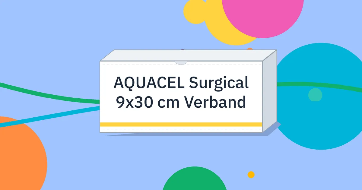 Symbolbild: Packung mit der Aufschrift AQUACEL Surgical 9x30 cm Verband (PZN 09060854) – Verfügbarkeit und Bezug in Apotheken in Frankfurt am Main