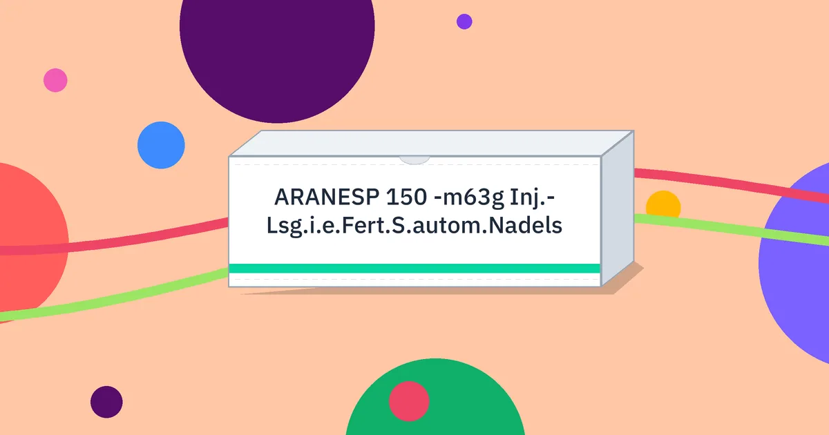 Symbolbild: Packung mit der Aufschrift ARANESP 150 -m63g Inj.-Lsg.i.e.Fert.S.autom.Nadels (PZN 09095137) – Verfügbarkeit und Bezug in Apotheken in Frankfurt am Main