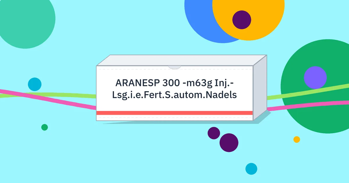 Symbolbild: Packung mit der Aufschrift ARANESP 300 -m63g Inj.-Lsg.i.e.Fert.S.autom.Nadels (PZN 06811113) – Verfügbarkeit und Bezug in Apotheken in Frankfurt am Main