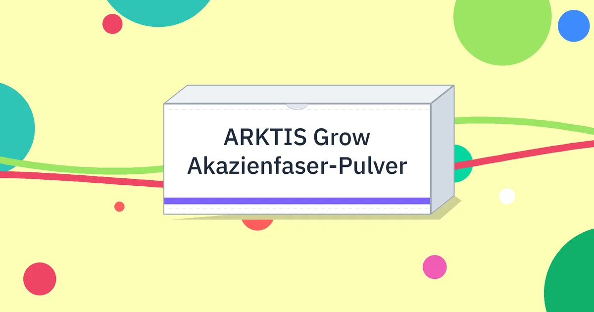 Symbolbild: Packung mit der Aufschrift ARKTIS Grow Akazienfaser-Pulver (PZN 16024244) – Verfügbarkeit und Bezug in Apotheken in Frankfurt am Main