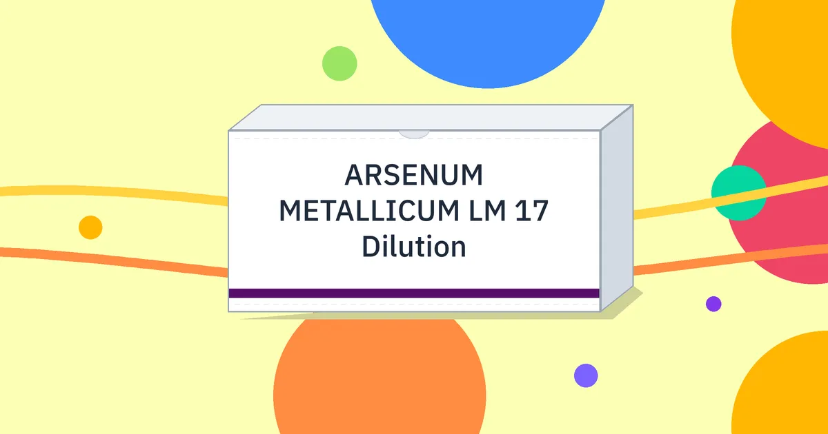 Symbolbild: Packung mit der Aufschrift ARSENUM METALLICUM LM 17 Dilution (PZN 12779394) – Verfügbarkeit und Bezug in Apotheken in Frankfurt am Main