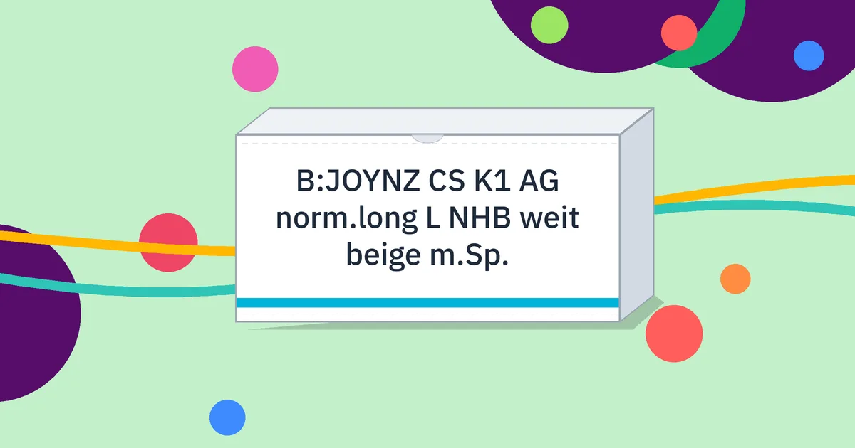 Symbolbild: Packung mit der Aufschrift B:JOYNZ CS K1 AG norm.long L NHB weit beige m.Sp. (PZN 20532207) – Verfügbarkeit und Bezug in Apotheken in Frankfurt am Main