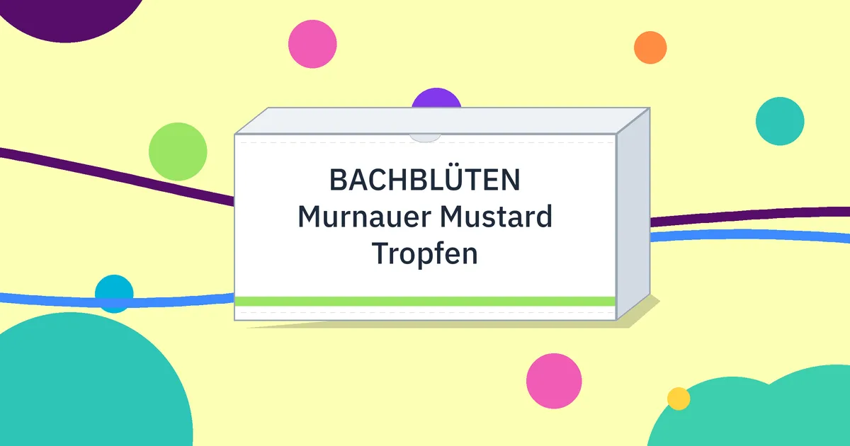 Symbolbild: Packung mit der Aufschrift BACHBLÜTEN Murnauer Mustard Tropfen (PZN 07752513) – Verfügbarkeit und Bezug in Apotheken in Frankfurt am Main