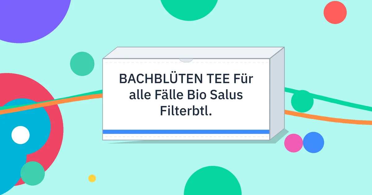 Symbolbild: Packung mit der Aufschrift BACHBLÜTEN TEE Für alle Fälle Bio Salus Filterbtl. (PZN 07790034) – Verfügbarkeit und Bezug in Apotheken in Frankfurt am Main