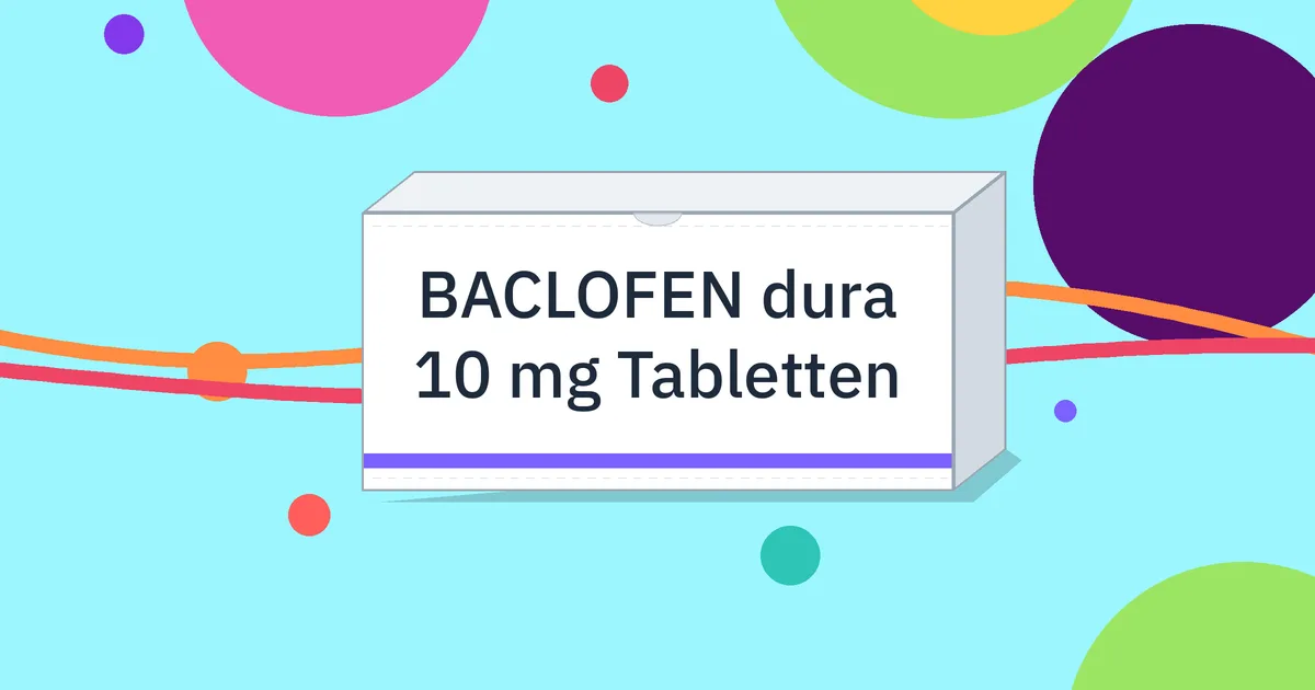 Symbolbild: Packung mit der Aufschrift BACLOFEN dura 10 mg Tabletten (PZN 03023237) – Verfügbarkeit und Bezug in Apotheken in Frankfurt am Main