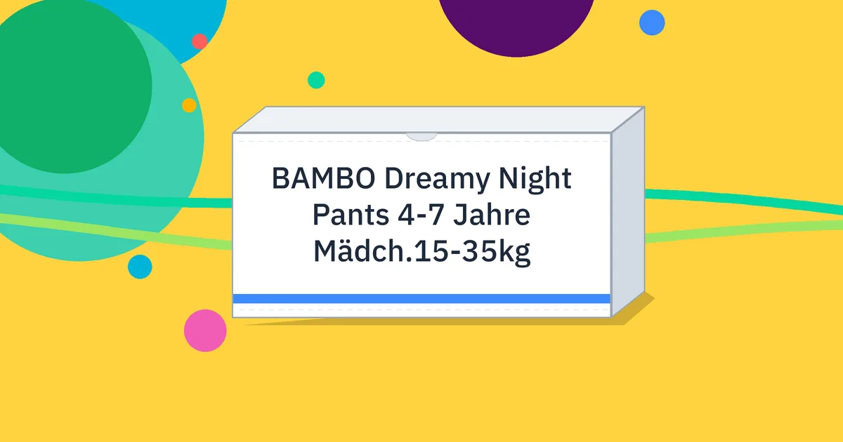 Symbolbild: Packung mit der Aufschrift BAMBO Dreamy Night Pants 4-7 Jahre Mädch.15-35kg (PZN 14355362) – Verfügbarkeit und Bezug in Apotheken in Frankfurt am Main