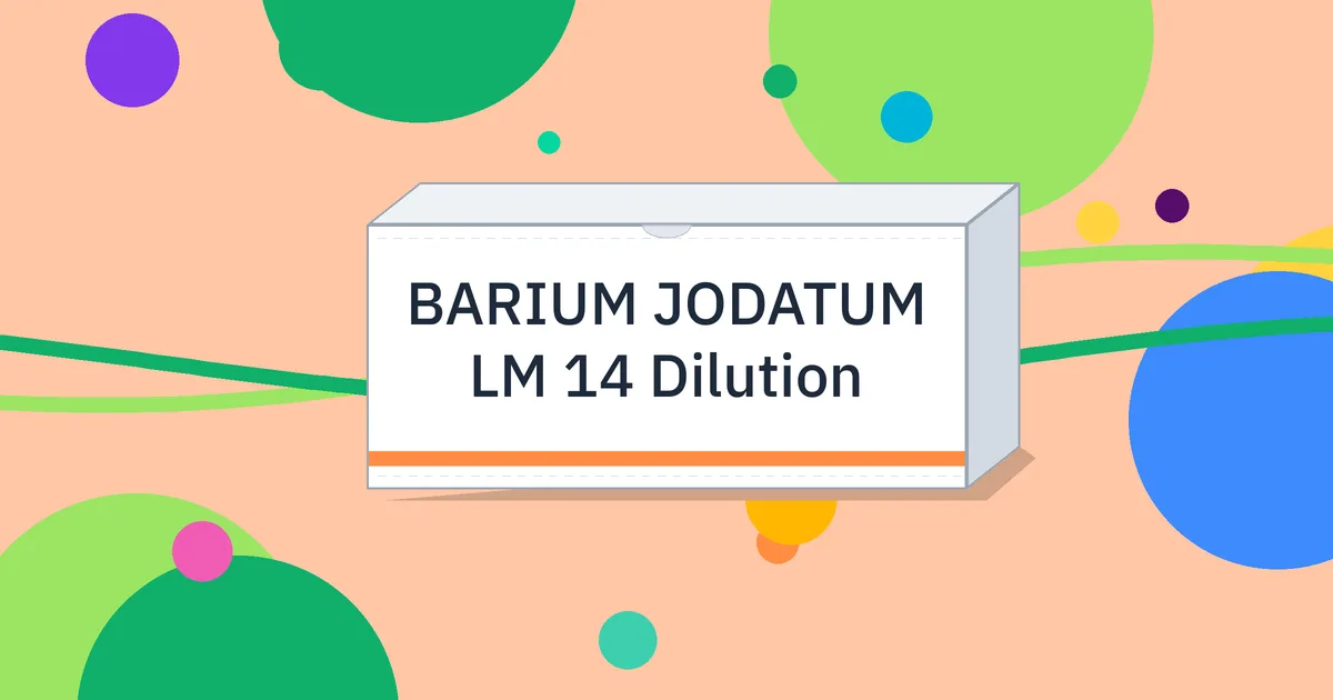 Symbolbild: Packung mit der Aufschrift BARIUM JODATUM LM 14 Dilution (PZN 12789872) – Verfügbarkeit und Bezug in Apotheken in Frankfurt am Main