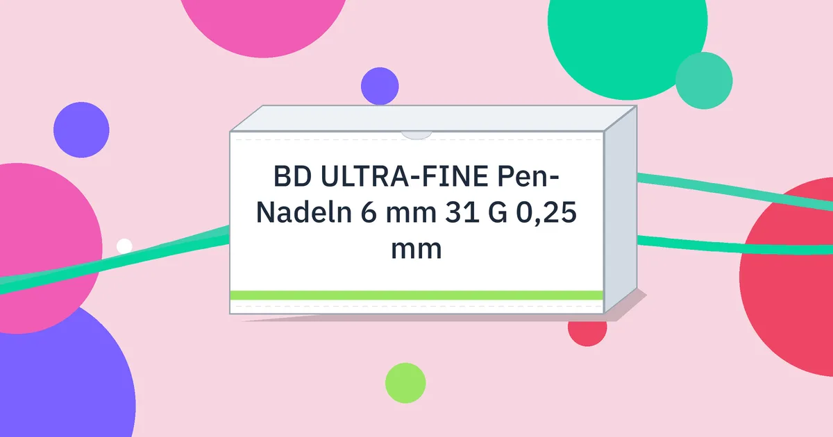 Symbolbild: Packung mit der Aufschrift BD ULTRA-FINE Pen-Nadeln 6 mm 31 G 0,25 mm (PZN 20059308) – Verfügbarkeit und Bezug in Apotheken in Frankfurt am Main