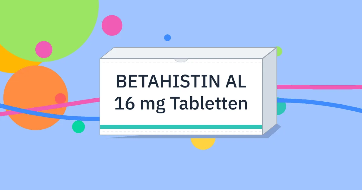 Symbolbild: Packung mit der Aufschrift BETAHISTIN AL 16 mg Tabletten (PZN 15563677) – Verfügbarkeit und Bezug in Apotheken in Frankfurt am Main