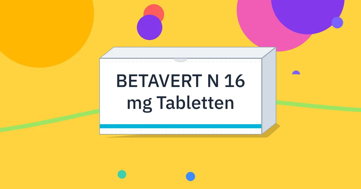 Symbolbild: Packung mit der Aufschrift BETAVERT N 16 mg Tabletten (PZN 06064780) – Verfügbarkeit und Bezug in Apotheken in Frankfurt am Main