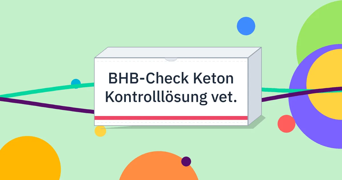 Symbolbild: Packung mit der Aufschrift BHB-Check Keton Kontrolllösung vet. (PZN 10759275) – Verfügbarkeit und Bezug in Apotheken in Frankfurt am Main
