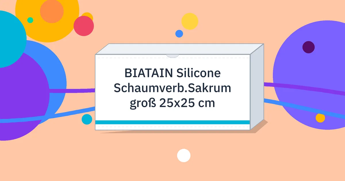 Symbolbild: Packung mit der Aufschrift BIATAIN Silicone Schaumverb.Sakrum groß 25x25 cm (PZN 18670095) – Verfügbarkeit und Bezug in Apotheken in Frankfurt am Main