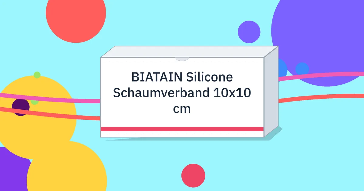 Symbolbild: Packung mit der Aufschrift BIATAIN Silicone Schaumverband 10x10 cm (PZN 10306846) – Verfügbarkeit und Bezug in Apotheken in Frankfurt am Main