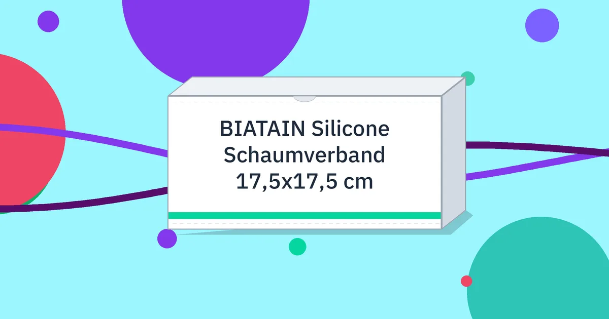Symbolbild: Packung mit der Aufschrift BIATAIN Silicone Schaumverband 17,5x17,5 cm (PZN 18363022) – Verfügbarkeit und Bezug in Apotheken in Frankfurt am Main