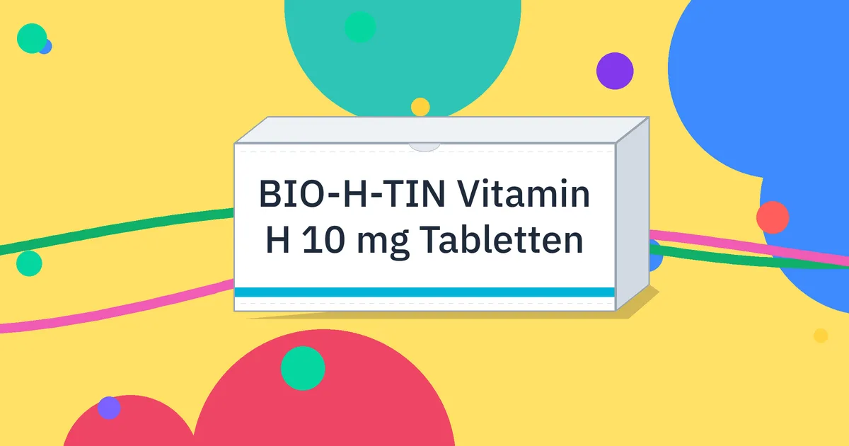Symbolbild: Packung mit der Aufschrift BIO-H-TIN Vitamin H 10 mg Tabletten (PZN 09900366) – Verfügbarkeit und Bezug in Apotheken in Frankfurt am Main