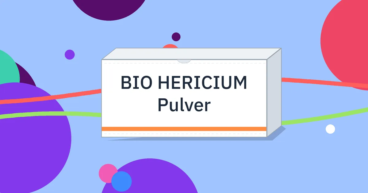 Symbolbild: Packung mit der Aufschrift BIO HERICIUM Pulver (PZN 19094156) – Verfügbarkeit und Bezug in Apotheken in Frankfurt am Main