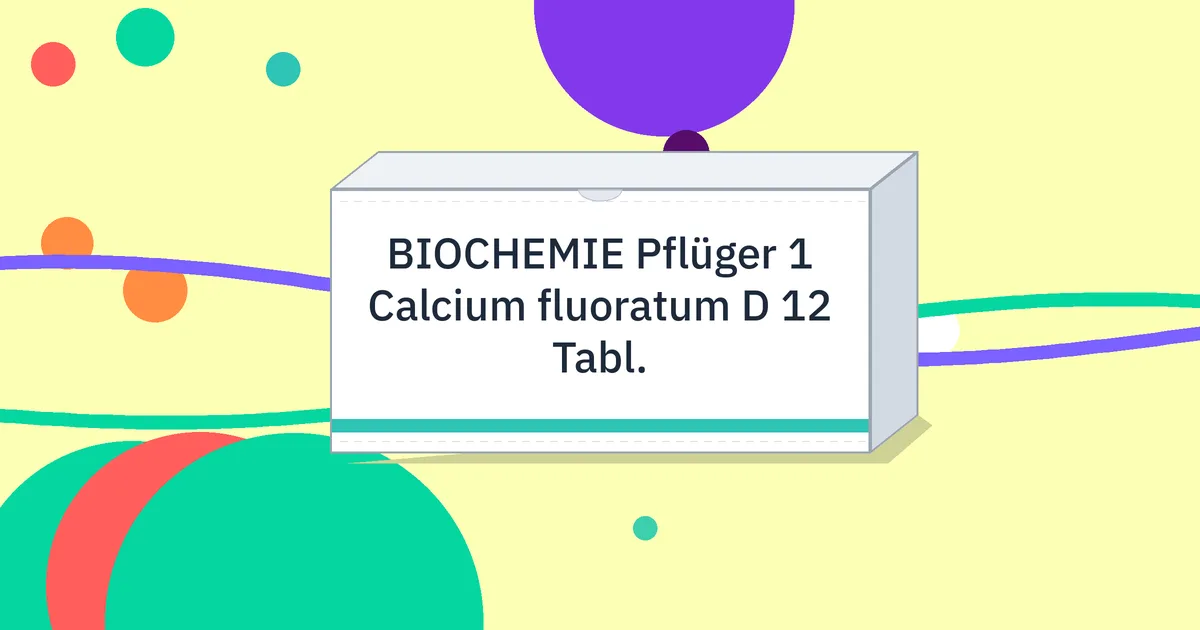 Symbolbild: Packung mit der Aufschrift BIOCHEMIE Pflüger 1 Calcium fluoratum D 12 Tabl. (PZN 06318743) – Verfügbarkeit und Bezug in Apotheken in Frankfurt am Main