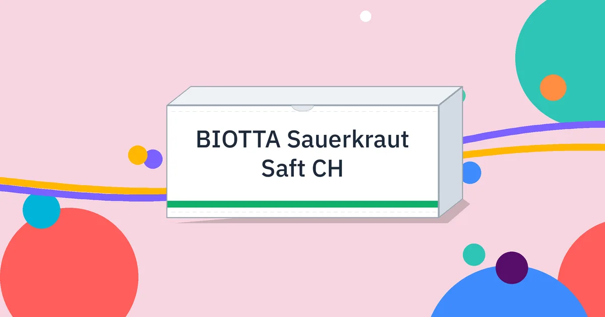 Symbolbild: Packung mit der Aufschrift BIOTTA Sauerkraut Saft CH (PZN 12650482) – Verfügbarkeit und Bezug in Apotheken in Frankfurt am Main