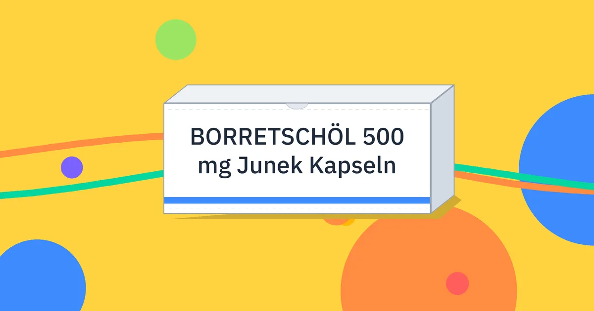 Symbolbild: Packung mit der Aufschrift BORRETSCHÖL 500 mg Junek Kapseln (PZN 07079737) – Verfügbarkeit und Bezug in Apotheken in Frankfurt am Main
