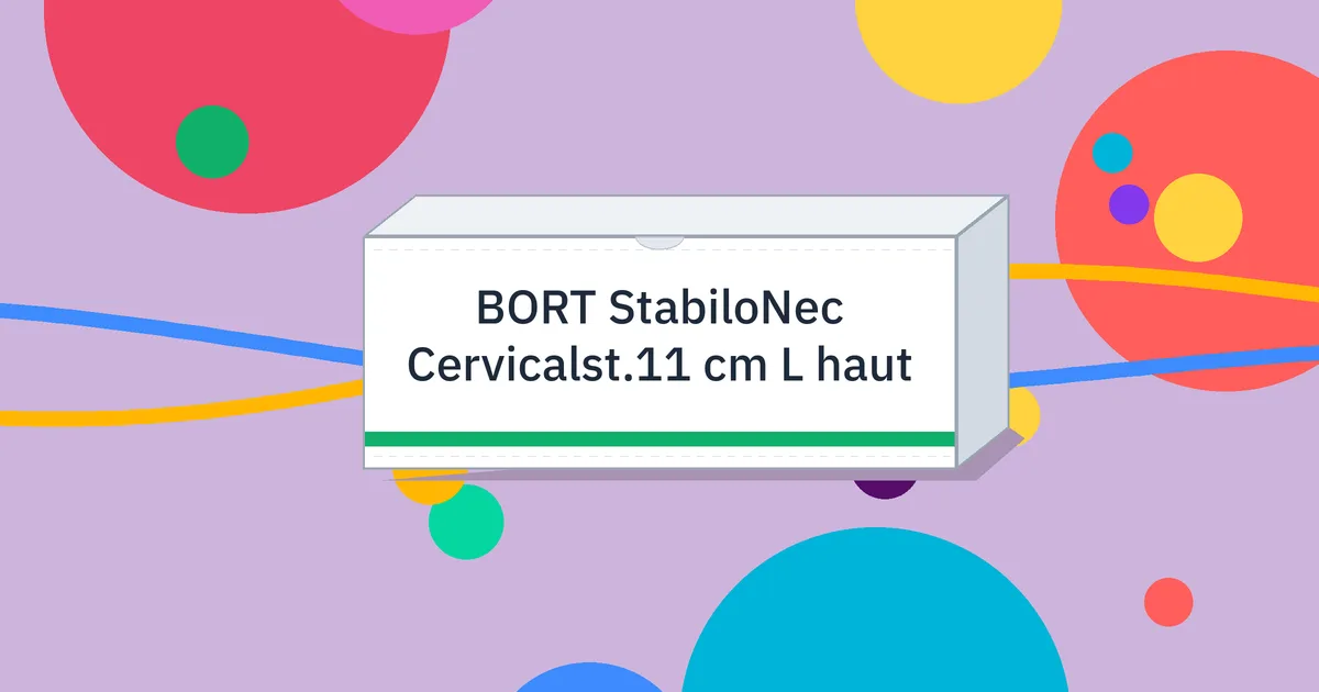 Symbolbild: Packung mit der Aufschrift BORT StabiloNec Cervicalst.11 cm L haut (PZN 08829198) – Verfügbarkeit und Bezug in Apotheken in Frankfurt am Main