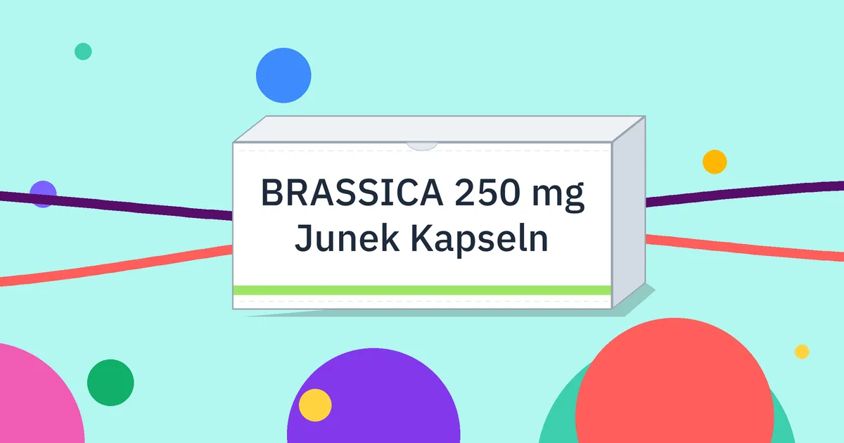 Symbolbild: Packung mit der Aufschrift BRASSICA 250 mg Junek Kapseln (PZN 01105882) – Verfügbarkeit und Bezug in Apotheken in Frankfurt am Main