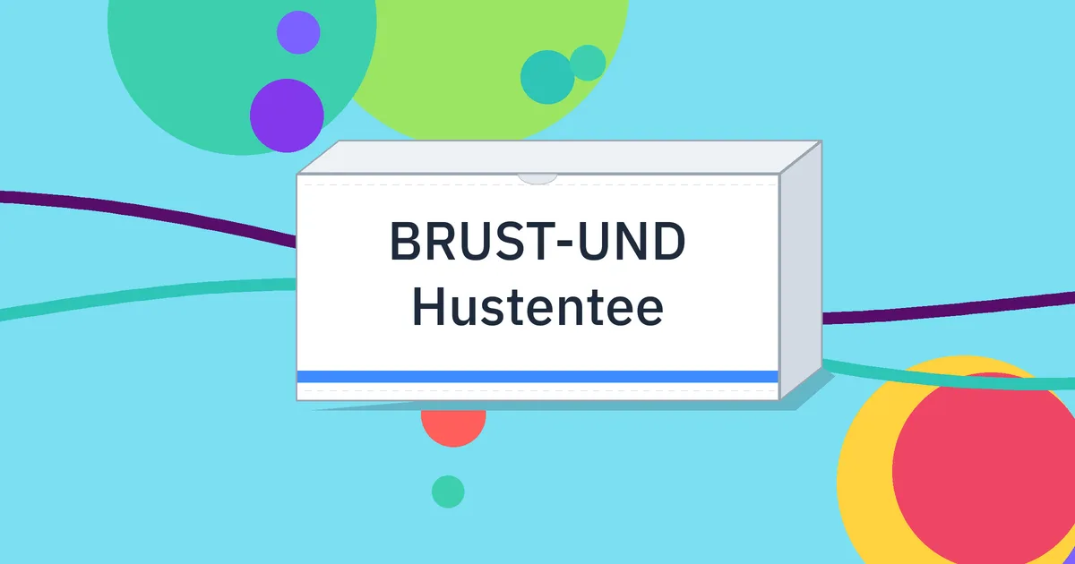 Symbolbild: Packung mit der Aufschrift BRUST-UND Hustentee (PZN 19746191) – Verfügbarkeit und Bezug in Apotheken in Frankfurt am Main
