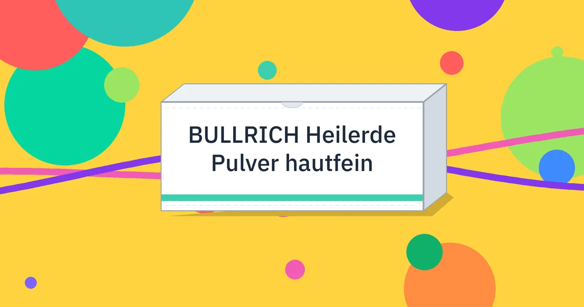 Symbolbild: Packung mit der Aufschrift BULLRICH Heilerde Pulver hautfein (PZN 12856166) – Verfügbarkeit und Bezug in Apotheken in Frankfurt am Main