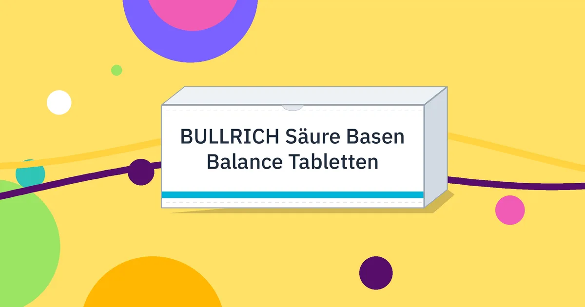 Symbolbild: Packung mit der Aufschrift BULLRICH Säure Basen Balance Tabletten (PZN 11089888) – Verfügbarkeit und Bezug in Apotheken in Frankfurt am Main