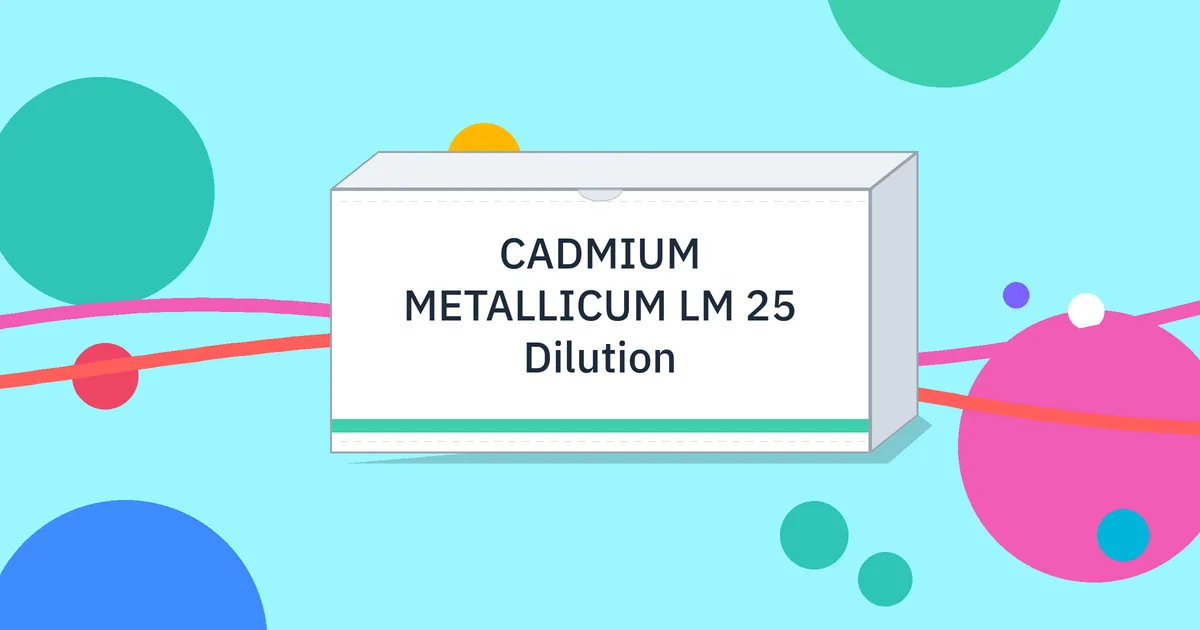Symbolbild: Packung mit der Aufschrift CADMIUM METALLICUM LM 25 Dilution (PZN 13400505) – Verfügbarkeit und Bezug in Apotheken in Frankfurt am Main