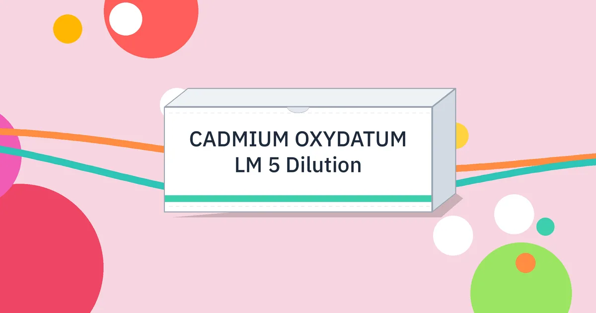 Symbolbild: Packung mit der Aufschrift CADMIUM OXYDATUM LM 5 Dilution (PZN 13400942) – Verfügbarkeit und Bezug in Apotheken in Frankfurt am Main