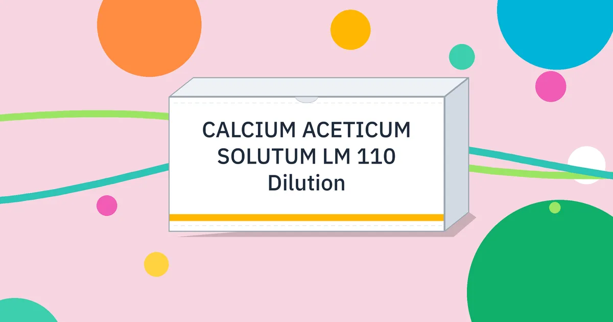 Symbolbild: Packung mit der Aufschrift CALCIUM ACETICUM SOLUTUM LM 110 Dilution (PZN 13407068) – Verfügbarkeit und Bezug in Apotheken in Frankfurt am Main