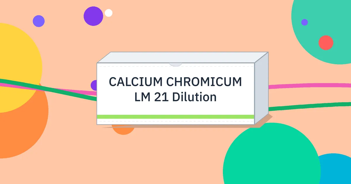 Symbolbild: Packung mit der Aufschrift CALCIUM CHROMICUM LM 21 Dilution (PZN 13408441) – Verfügbarkeit und Bezug in Apotheken in Frankfurt am Main